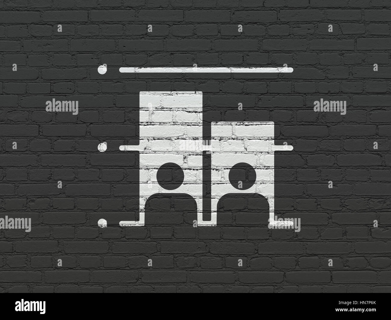 Politics concept: Painted white Election icon on Black Brick wall ...