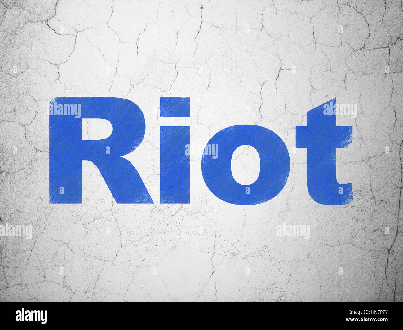Political concept: Blue Riot on textured concrete wall background Stock ...