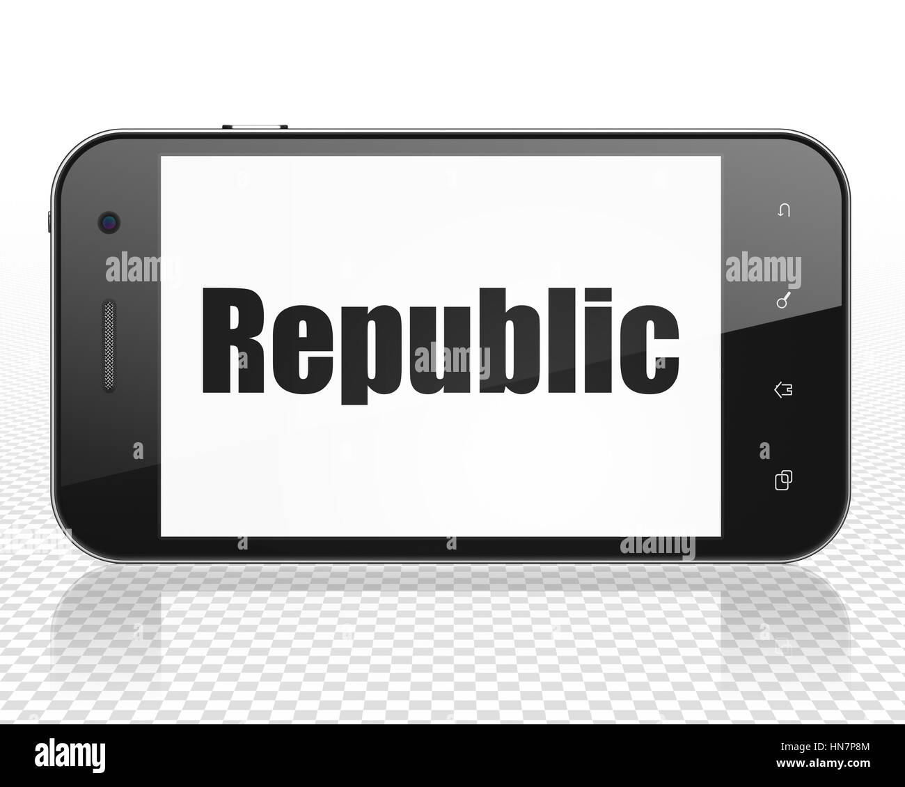 Political concept: Smartphone with black text Republic on display, 3D ...