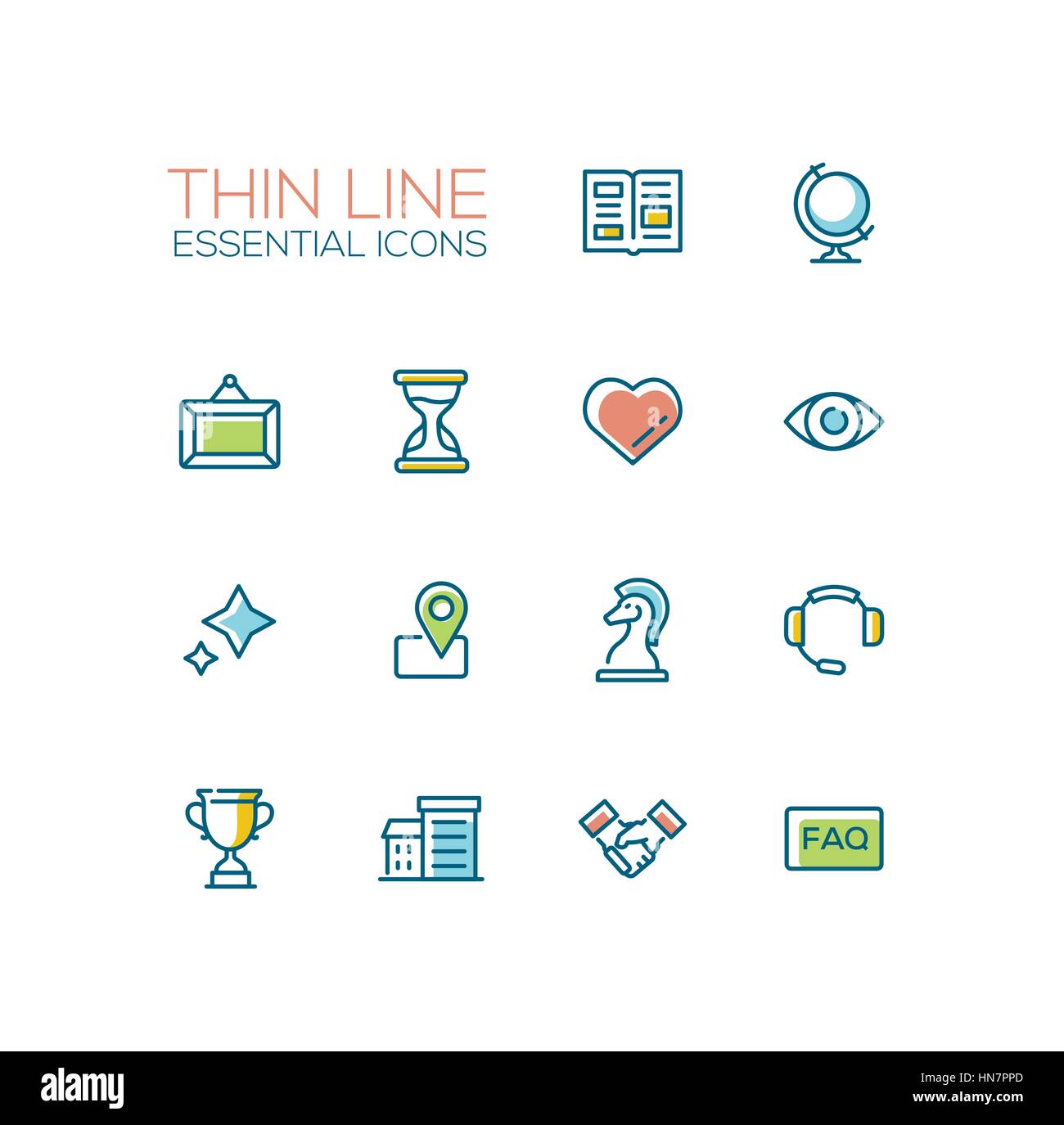 Business - Thin Single Line Icons Set Stock Vector Image & Art - Alamy