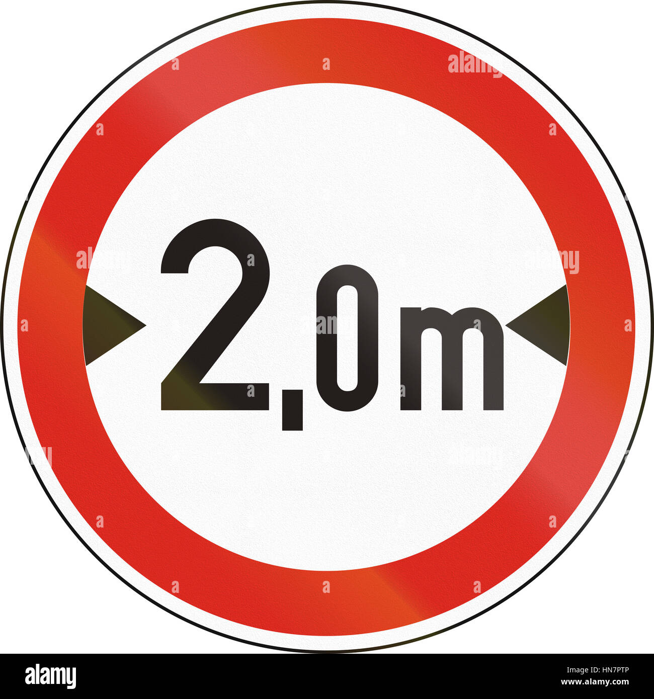 Road sign used in Hungary - No vehicles having an overall width ...