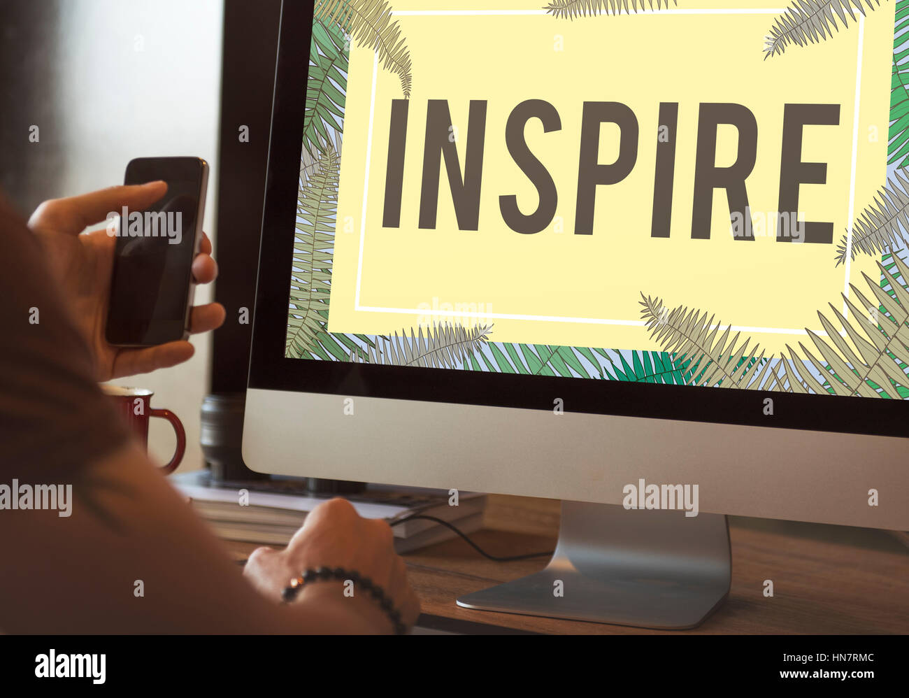 Inspire Positive Thinking Graphic Concept Stock Photo - Alamy