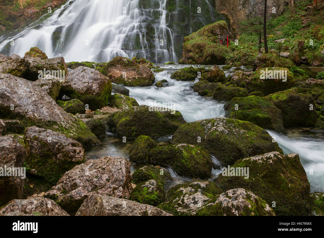 Beautiful Golling waterfall and near Golling and Salzach medieval town ...