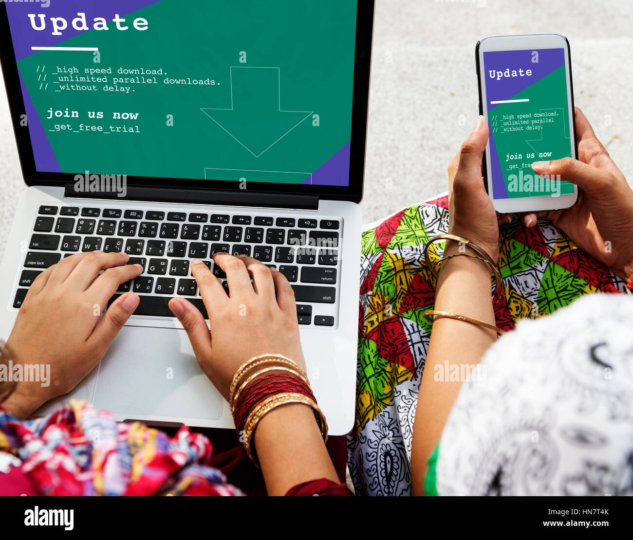 Fresh Update Modern Technology Concept Stock Photo - Alamy