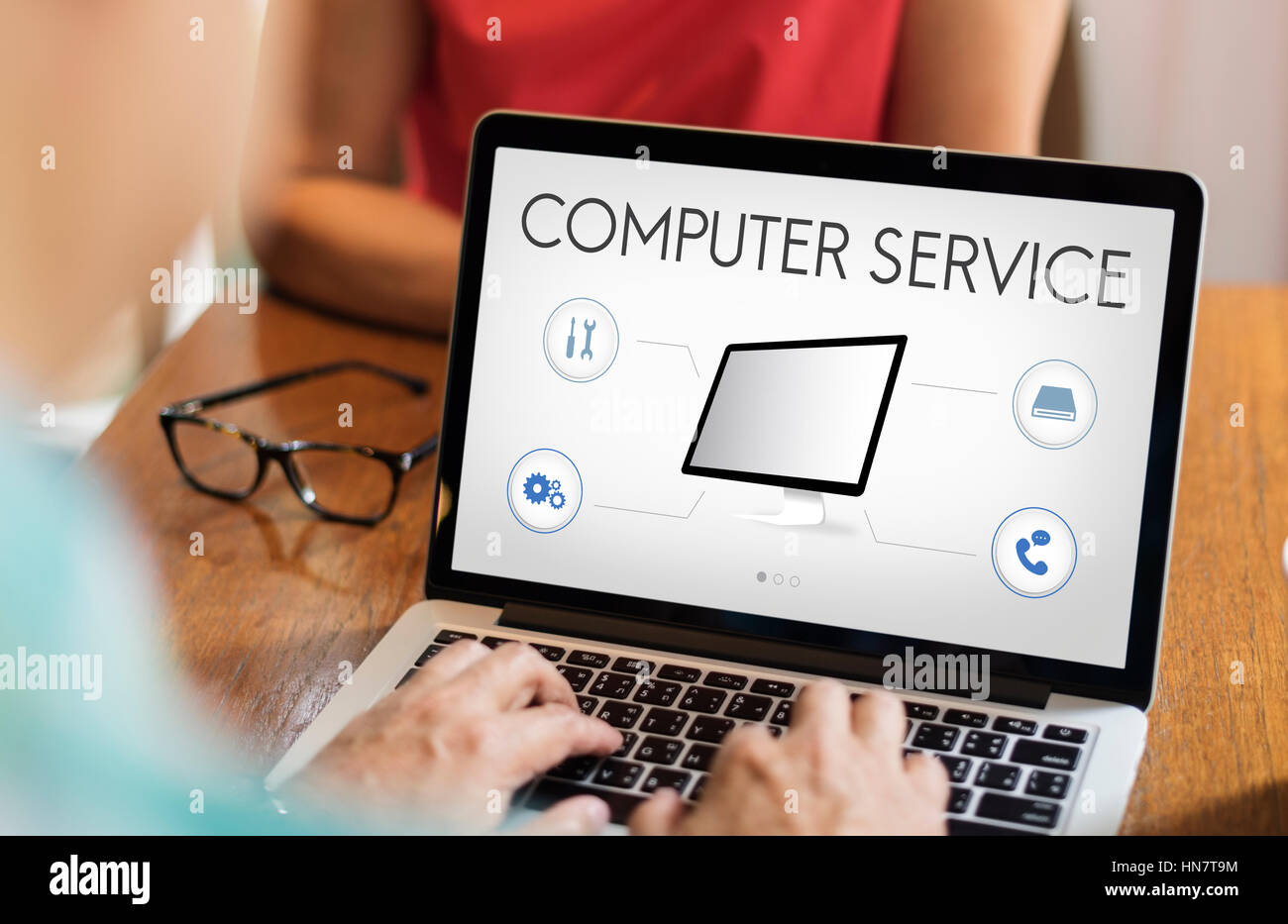 Computer Service Connection Assistance Support Concept Stock Photo - Alamy