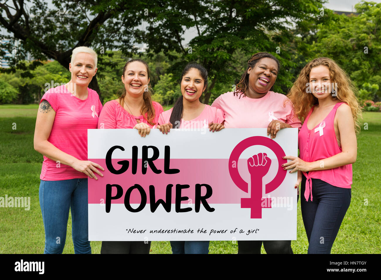 Women Girl Power Feminism Equal Opportunity Concept Stock Photo - Alamy
