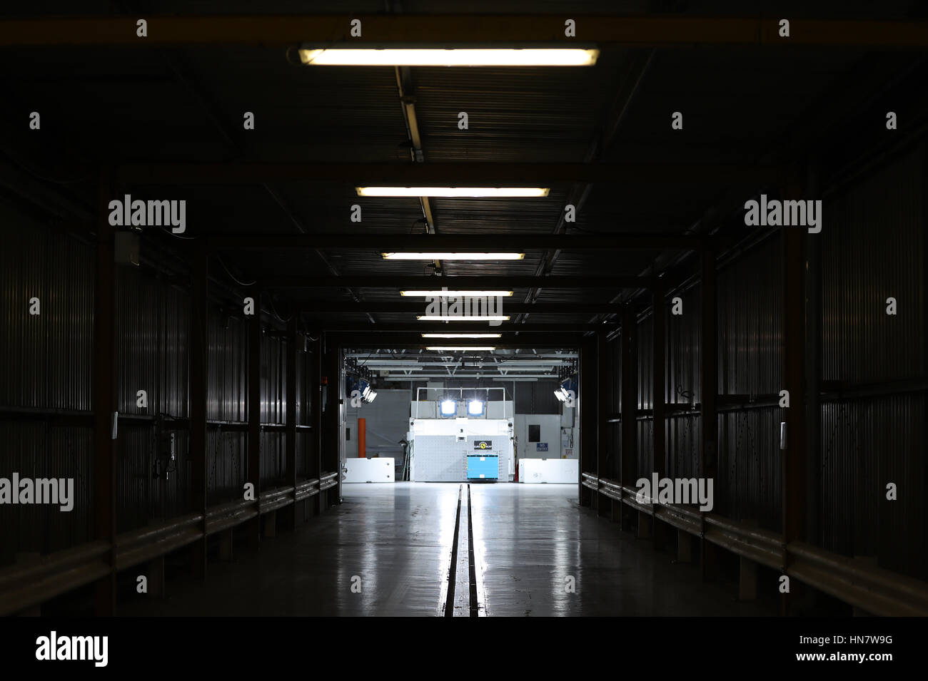 General view of inside the crash test facility at Thatcham Research in ...