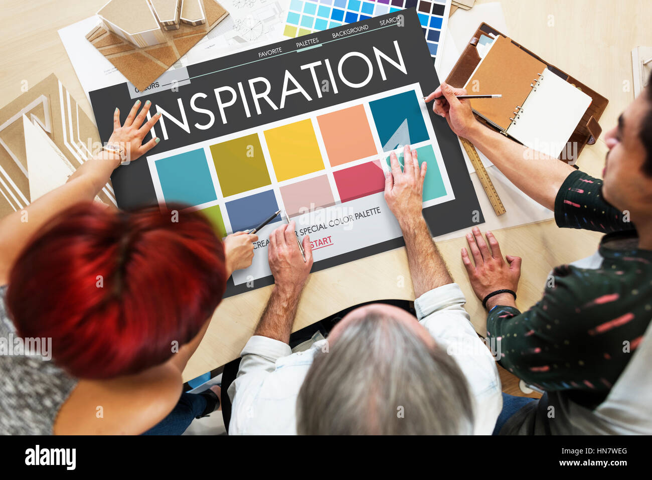 Colour Shade Design Colourful Palette Concept Stock Photo - Alamy