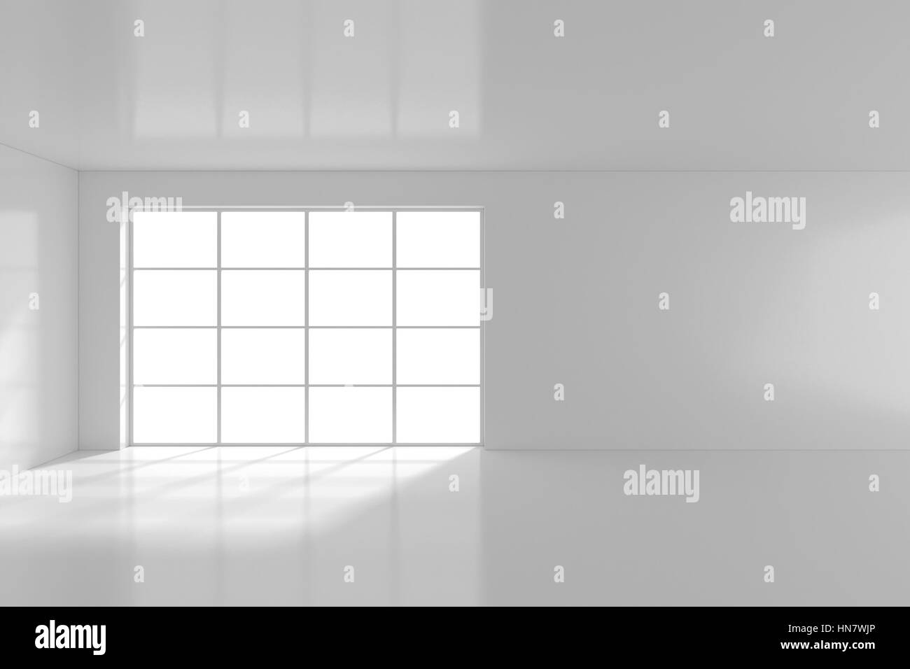 High resolution white room with window. 3d rendering Stock Photo - Alamy