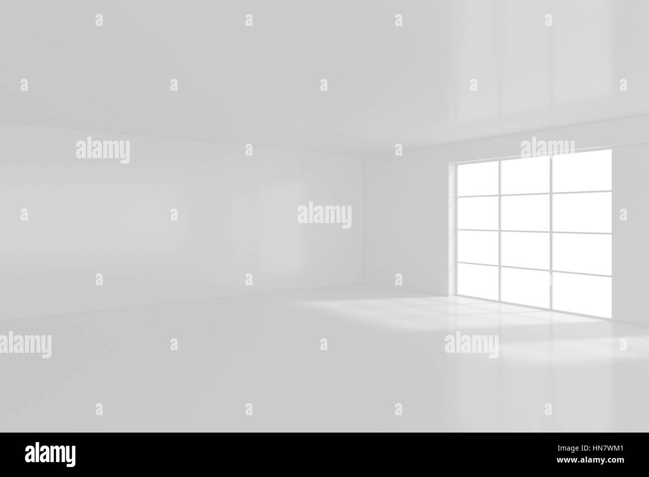 White empty interior with window. 3d rendering Stock Photo - Alamy