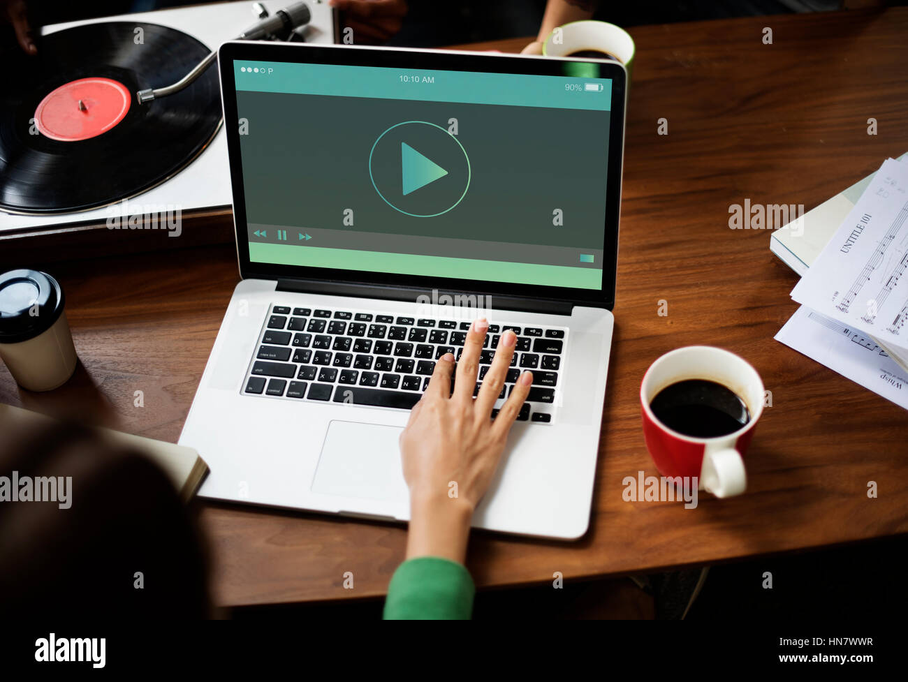 Music Video Player Multimedia Concept Stock Photo - Alamy
