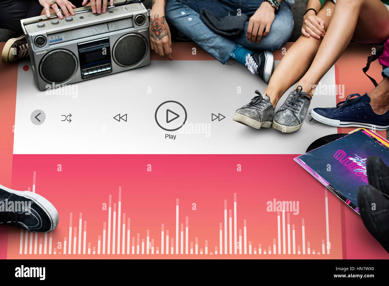 Music Video Player Multimedia Concept Stock Photo - Alamy