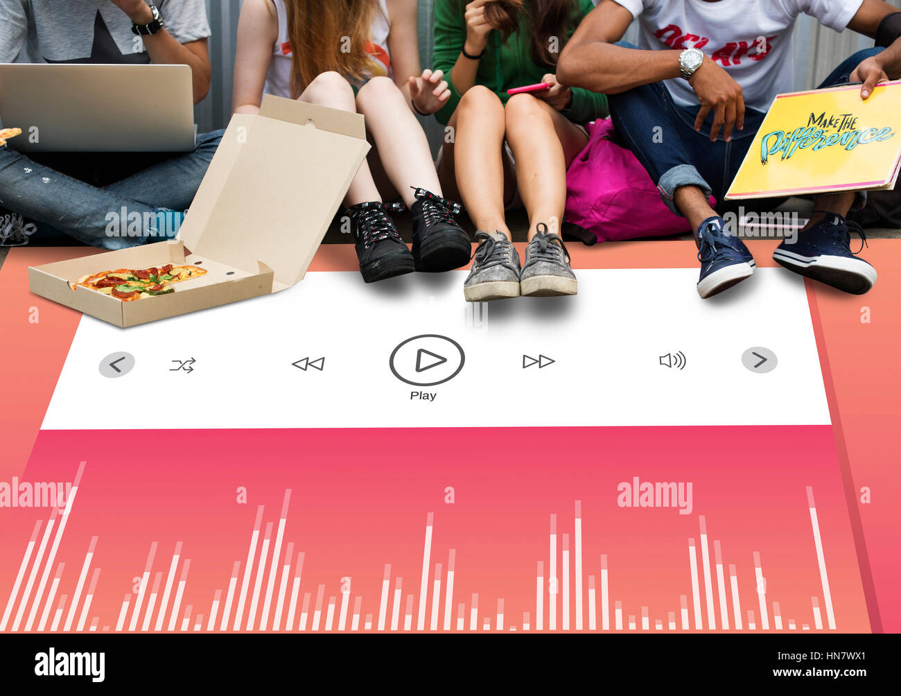 Music Video Player Multimedia Concept Stock Photo - Alamy