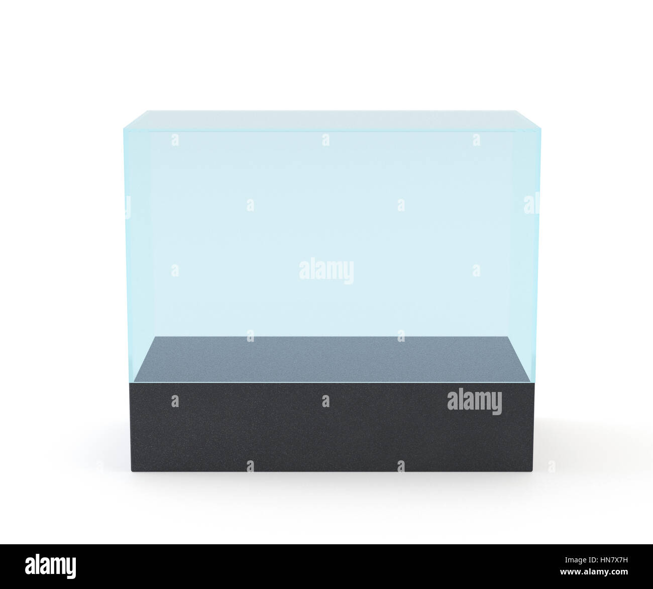 Empty glass shop showcase, display box Stock Photo - Alamy