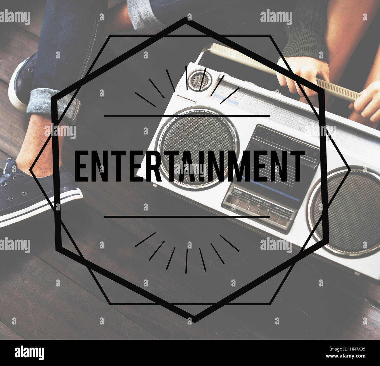 Entertainment Vintage Vector Graphic Concept Stock Photo - Alamy