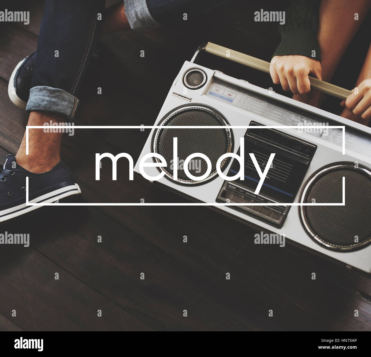 Melody Vintage Vector Graphic Concept Stock Photo - Alamy