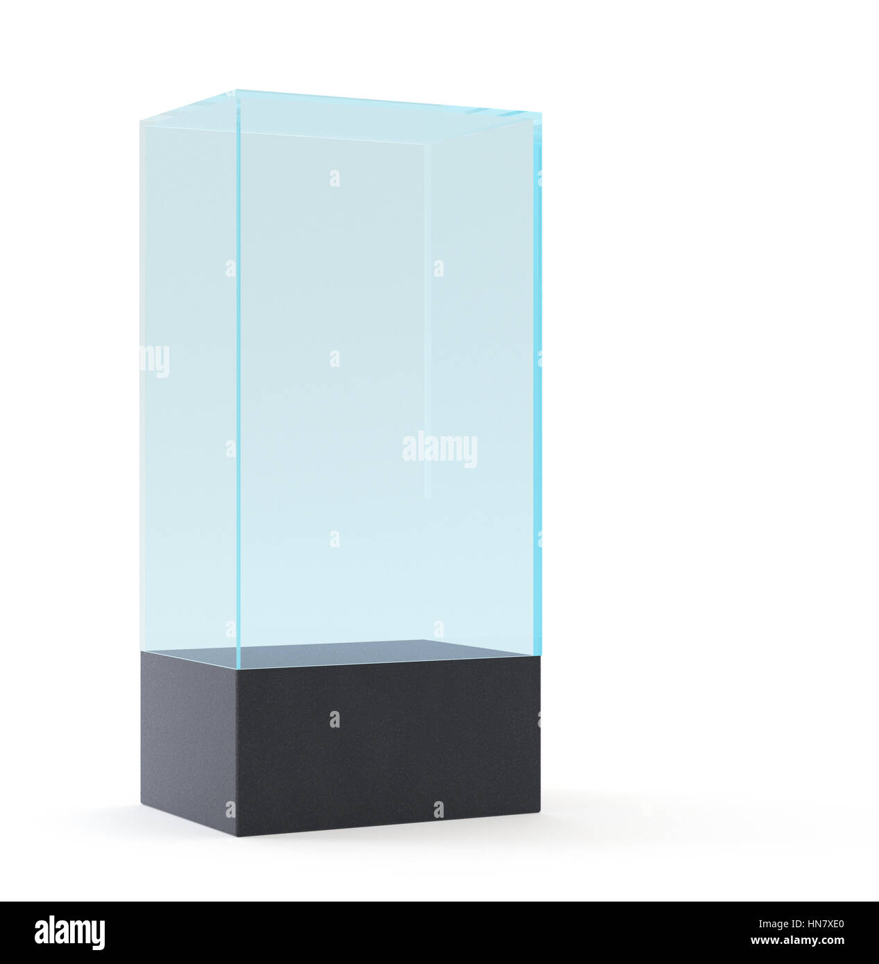 Empty glass shop showcase, display box Stock Photo - Alamy