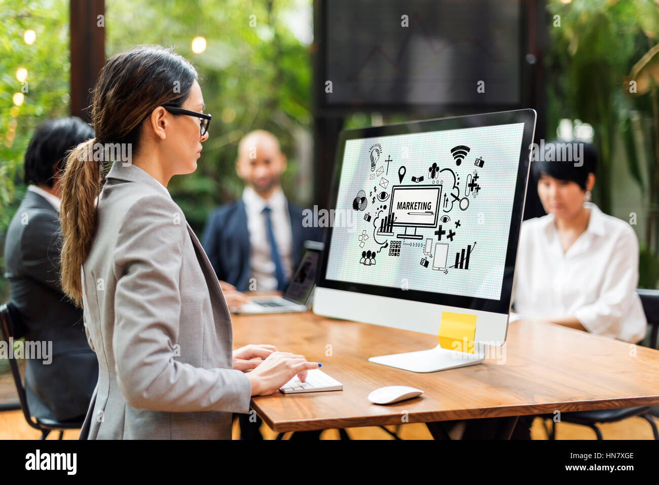 Marketing Computer Sign Symbol Concept Stock Photo - Alamy