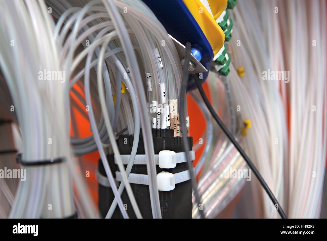 Telekom glas fiber marked with numbers and colored codes. | usage ...
