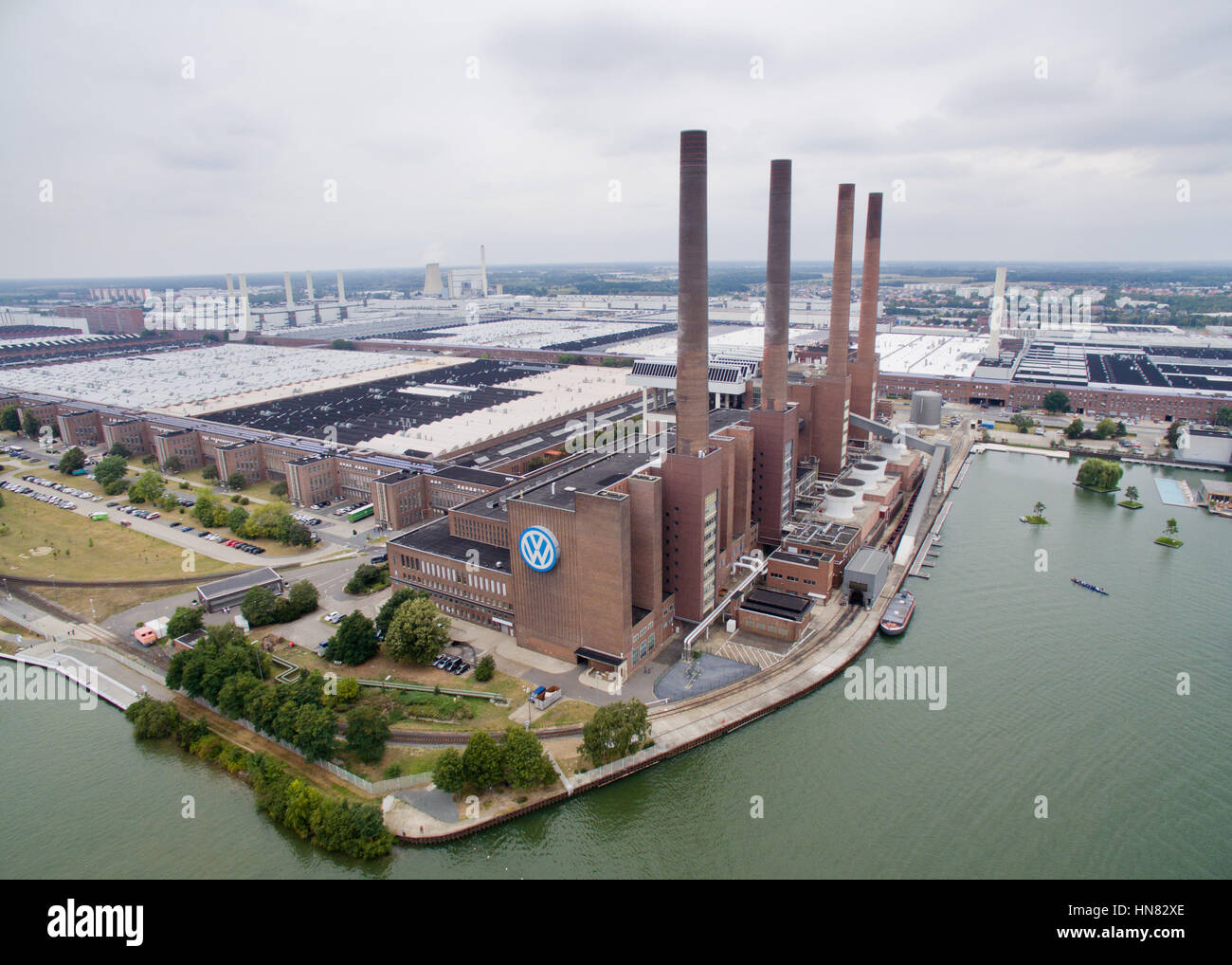 An aerial view dated 23 August 2016 shows the Volkswagen factory with ...