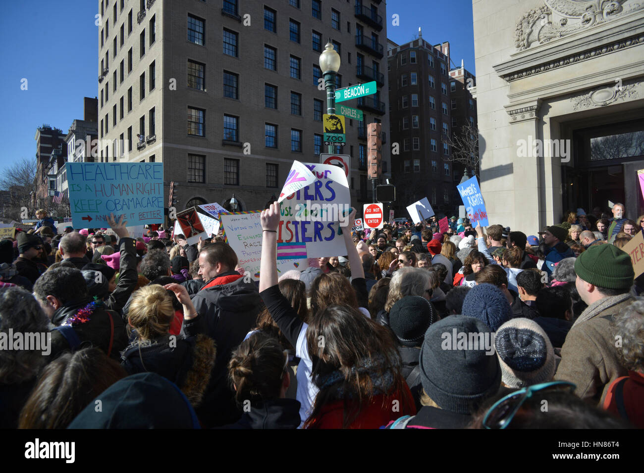 Boston, Massachusetts, USA. 21st Jan, 2017. At the Boston Women's March ...