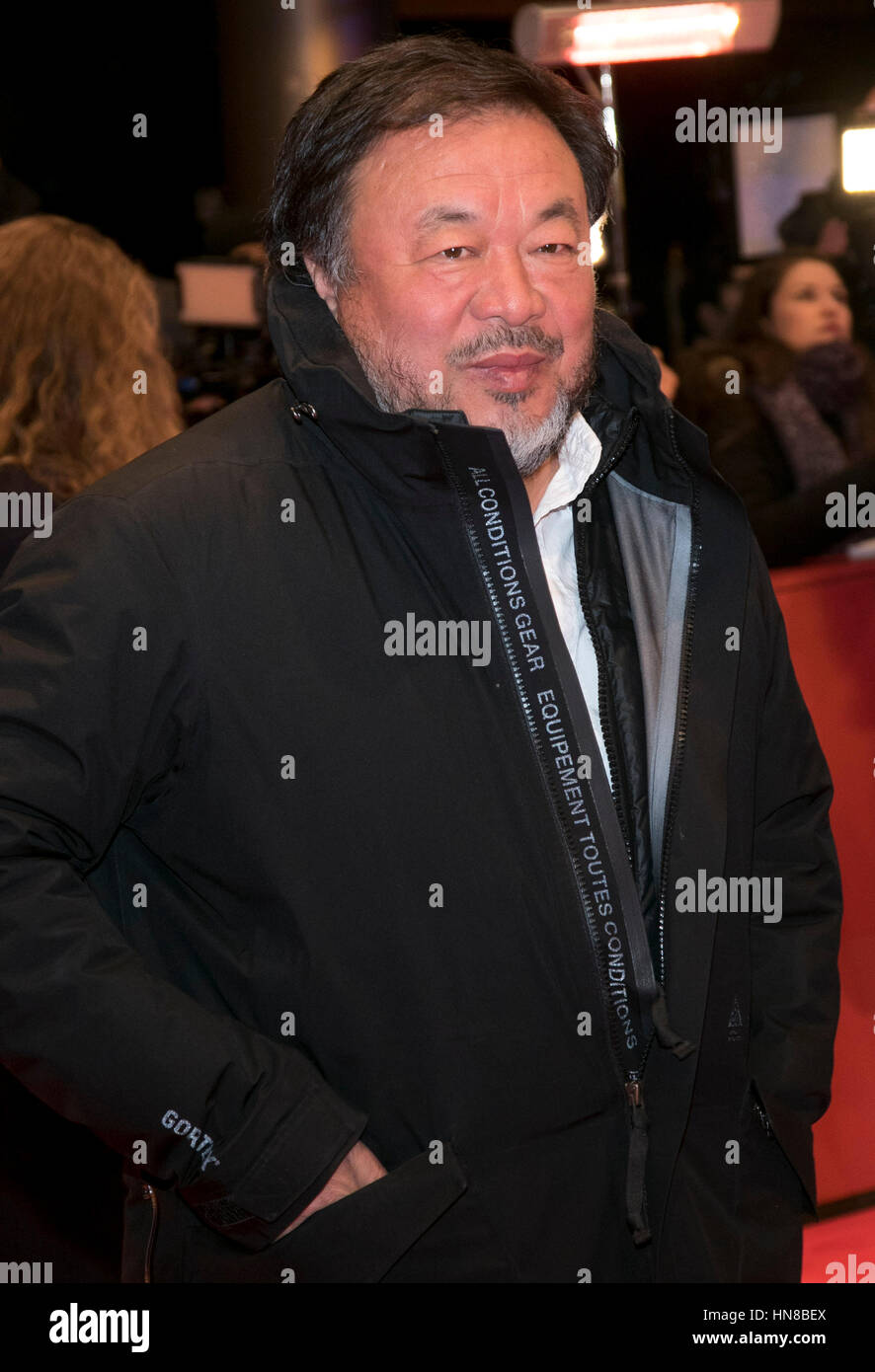 Berlin, Germany. 09th Feb, 2017. Chinese artist Ai Weiwei arrives at the world premiere of ...