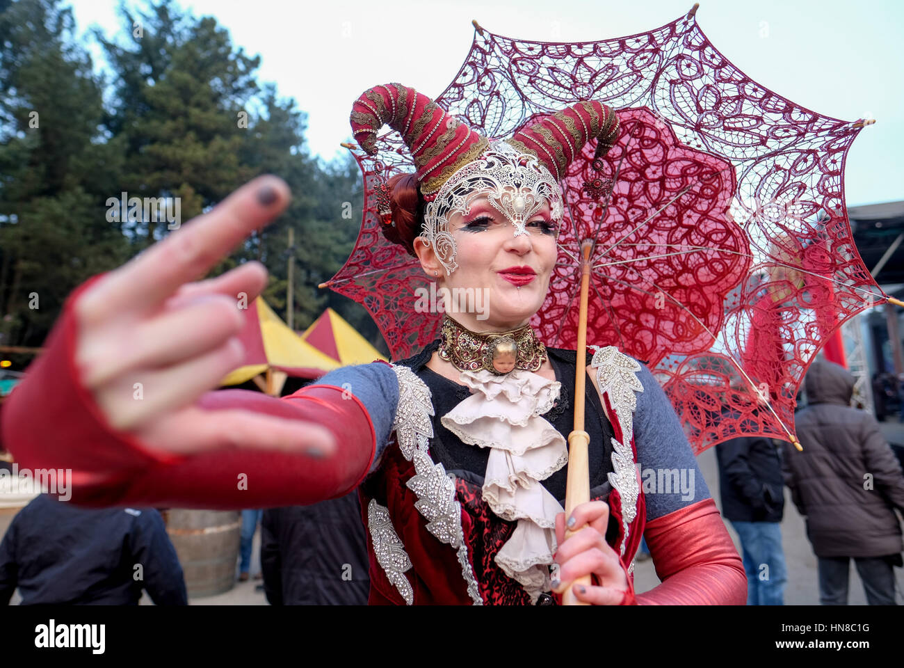 Wacken, Germany. 10th Feb, 2017. A street artist at the Wacken Winter ...