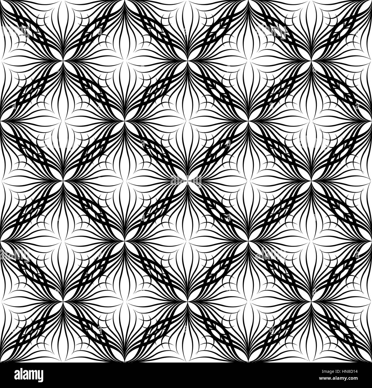 Abstact vector seamless pattern Floral oriental geometric line texture ...