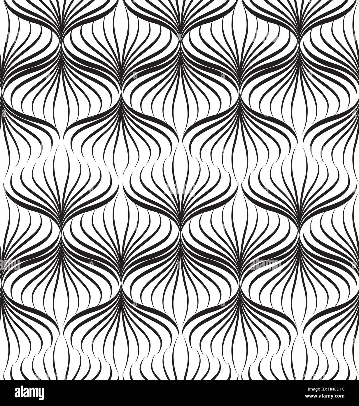 Abstact vector seamless pattern. Floral line swirl geometric texture ...