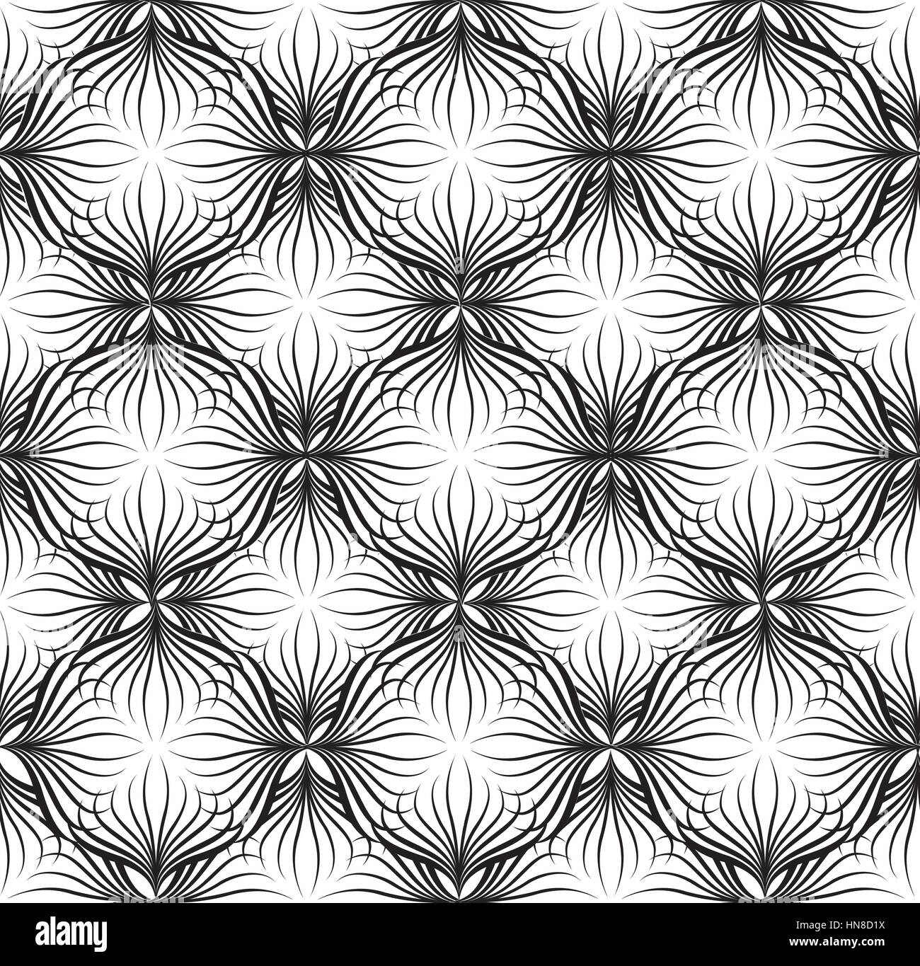 Abstact vector seamless pattern. Floral line swirl geometric texture ...