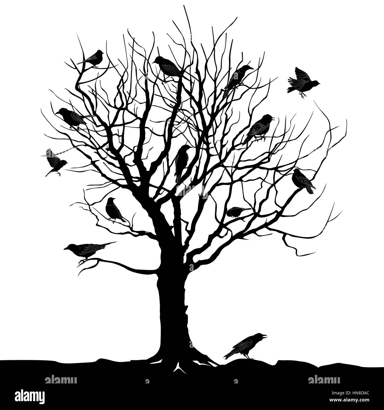 Winter Tree Silhouette Clip Art