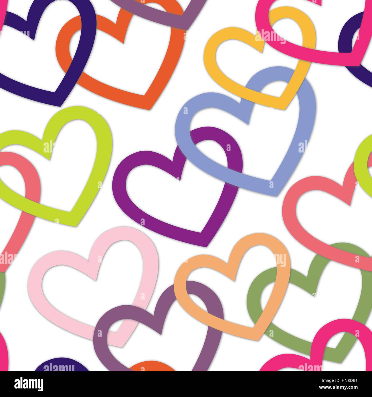 Love heart tiling background. Romantic seamless pattern with hearts ...