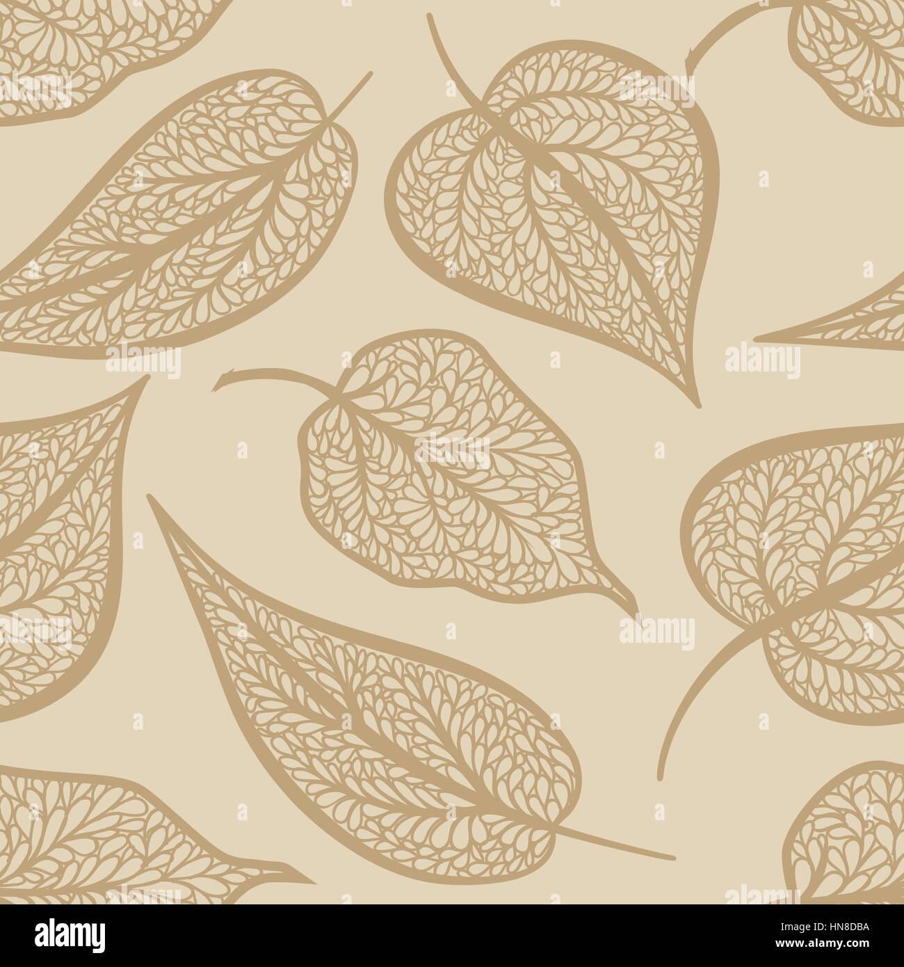 Floral leaves seamless pattern. Leaf textured background. Ornamental ...