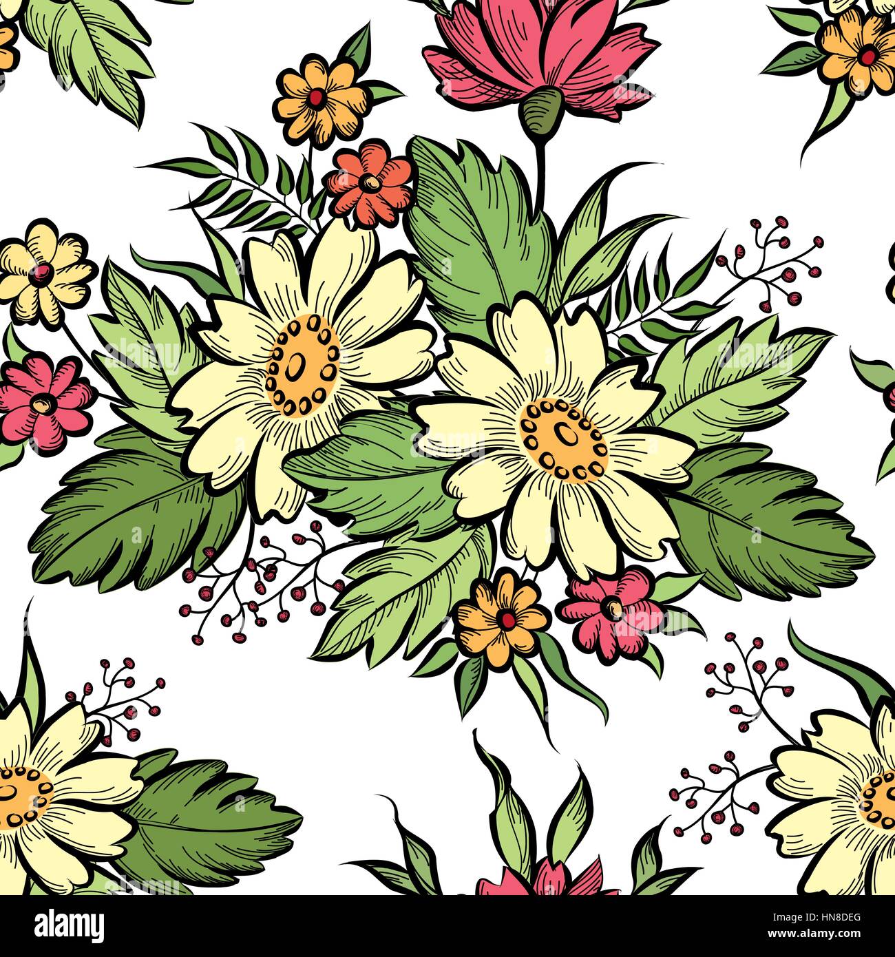 Floral seamless pattern. Flower background. Floral tile ornamental ...