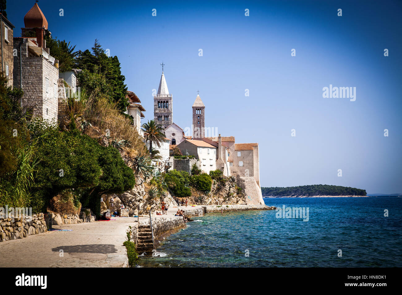 beautiful cityscape of Croatia, the island of Rab Stock Photo - Alamy