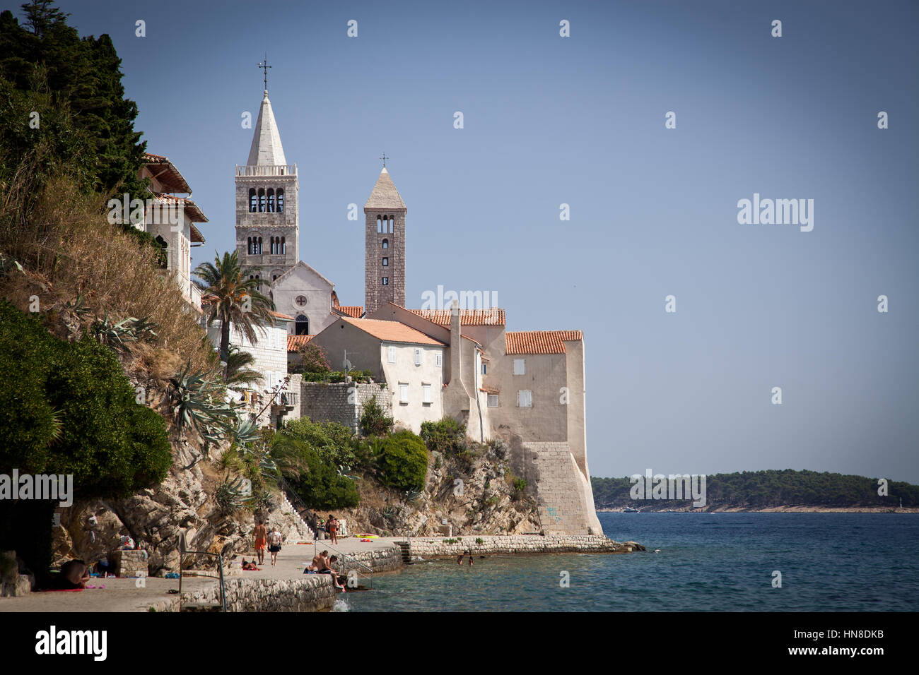 beautiful cityscape of Croatia, the island of Rab Stock Photo - Alamy