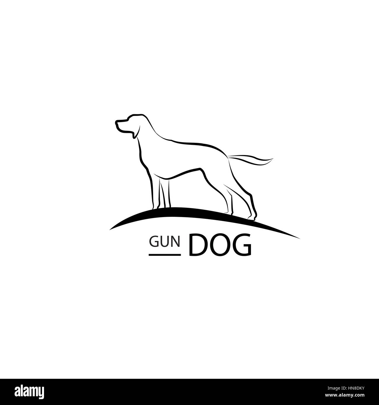 Dog symbol. Pet logo design. Gun dog standing silhouette Stock Vector ...