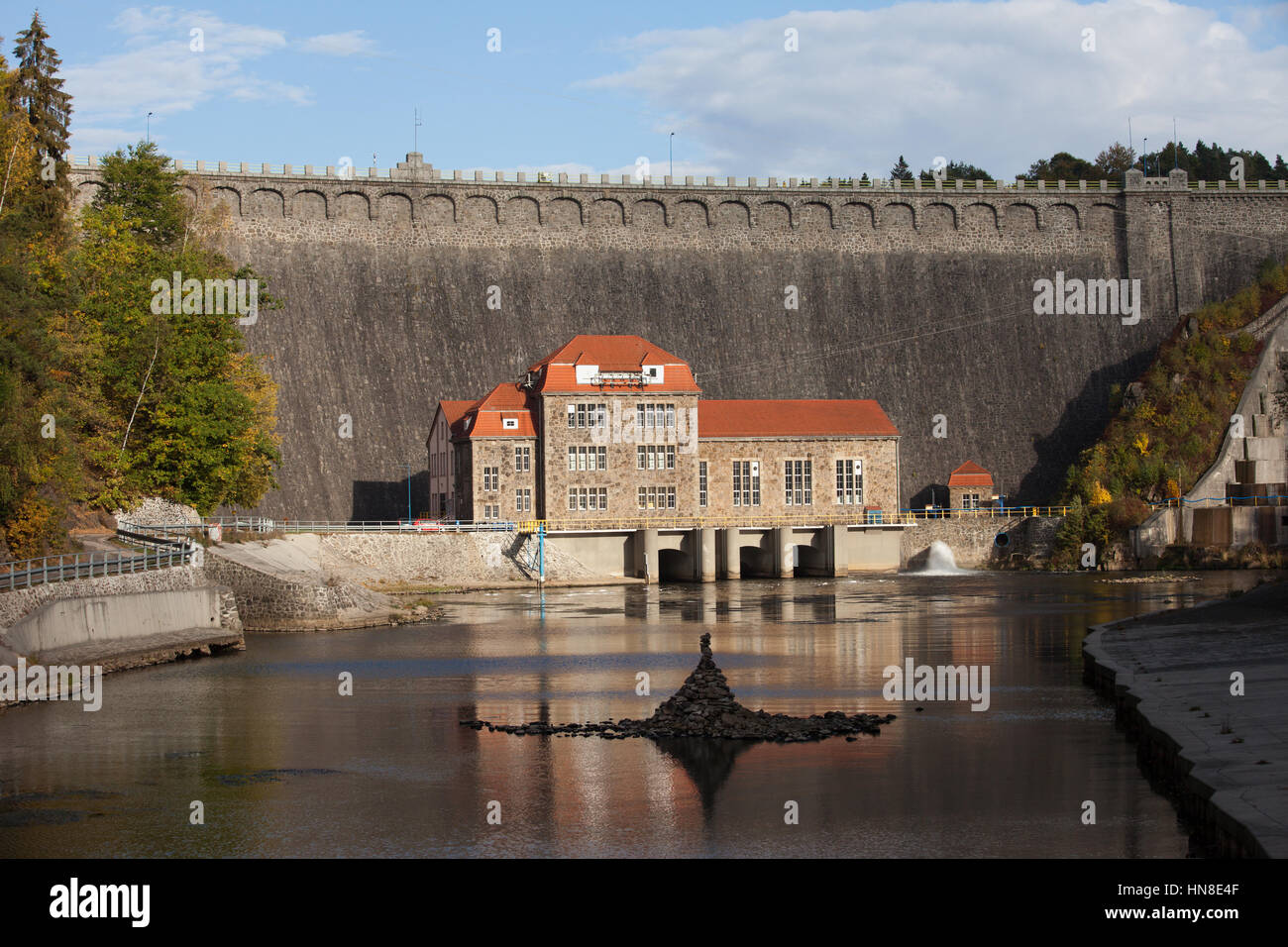 Europe, Poland, Pilchowice Dam and hydroelectric power station ...