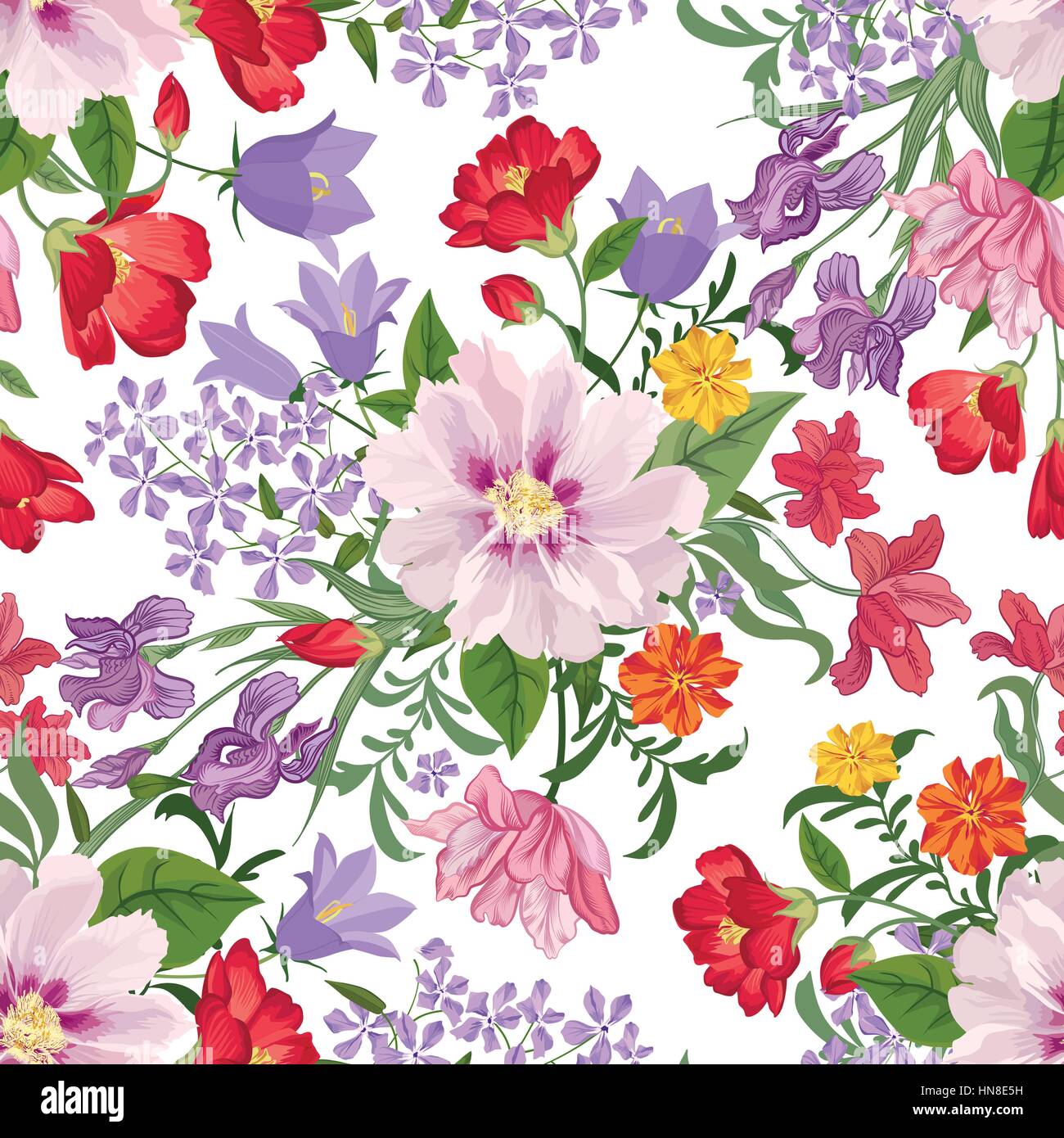 Floral seamless pattern Flower background. Floral seamless texture with ...