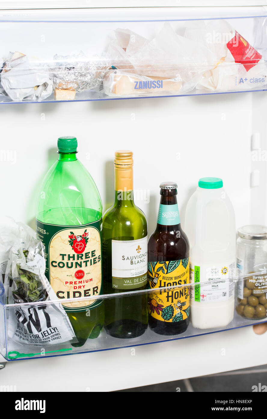 Bottles in fridge hi-res stock photography and images - Alamy