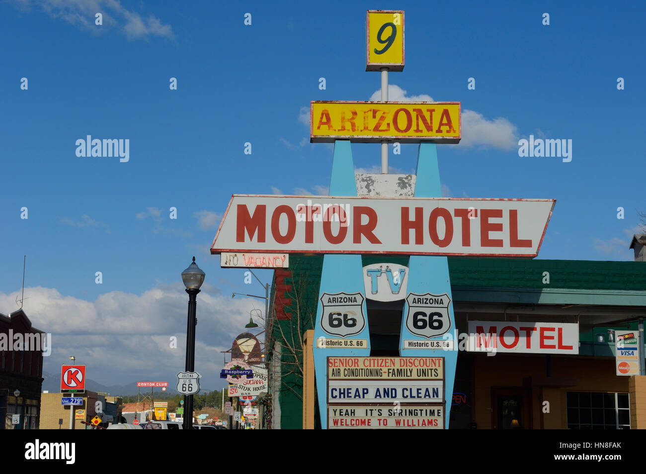 Route 66 hotel williams arizona hi-res stock photography and images - Alamy