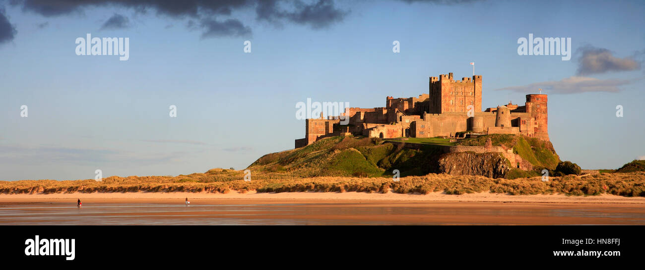 Summer, Bamburgh Castle, Bamburgh village, North Northumbrian Coast ...