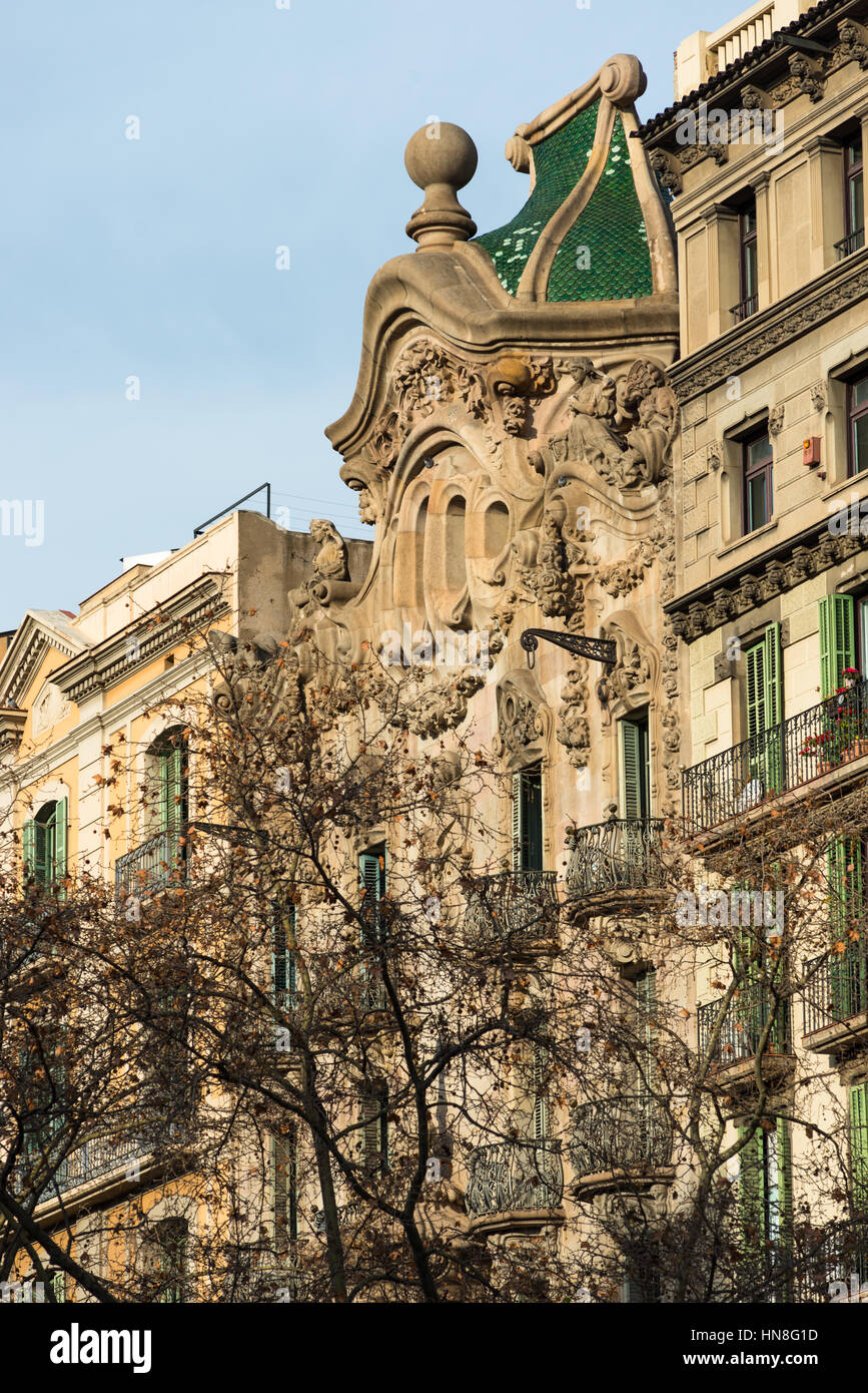 Modernist architecture on Diagonal Avenue, Barcelona, Spain Stock Photo ...