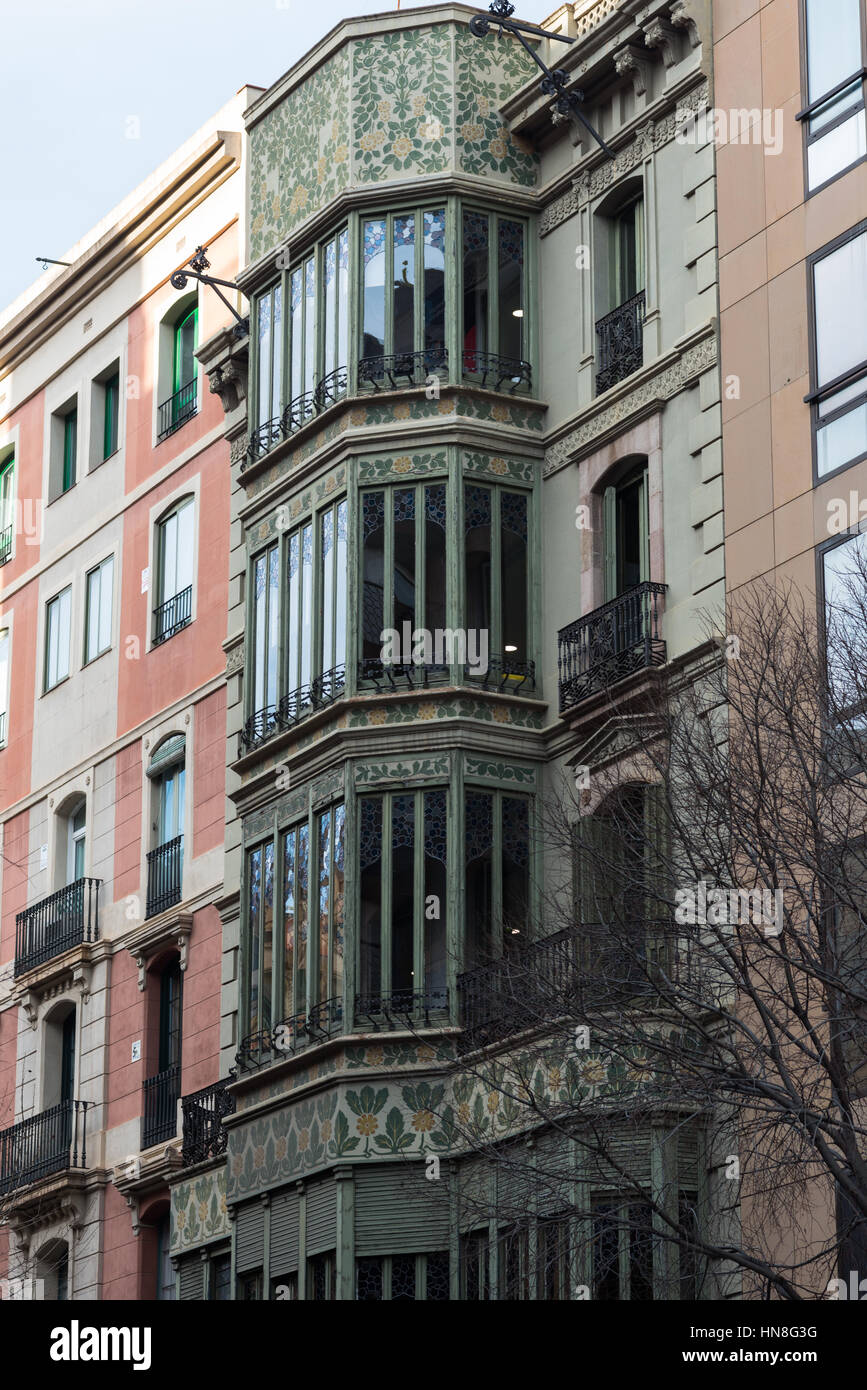 Art Deco building seen in Barcelona, Catalonia, Spain Stock Photo - Alamy