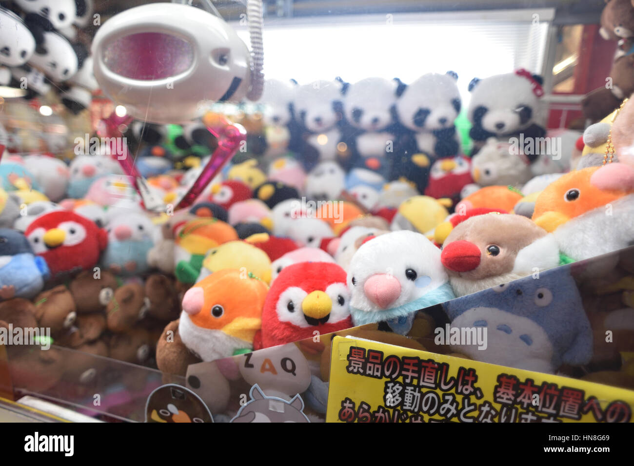 closeup cute lovebird dolls in claws crane machine Stock Photo - Alamy