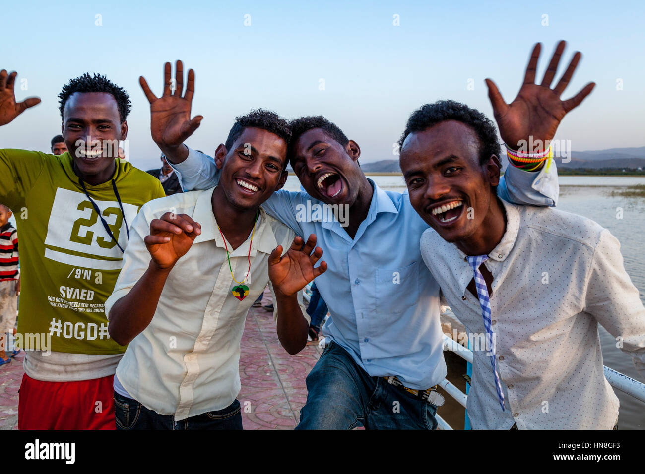 Friendly Young Ethiopian Men, Lake Ziway, Ethiopia Stock Photo - Alamy