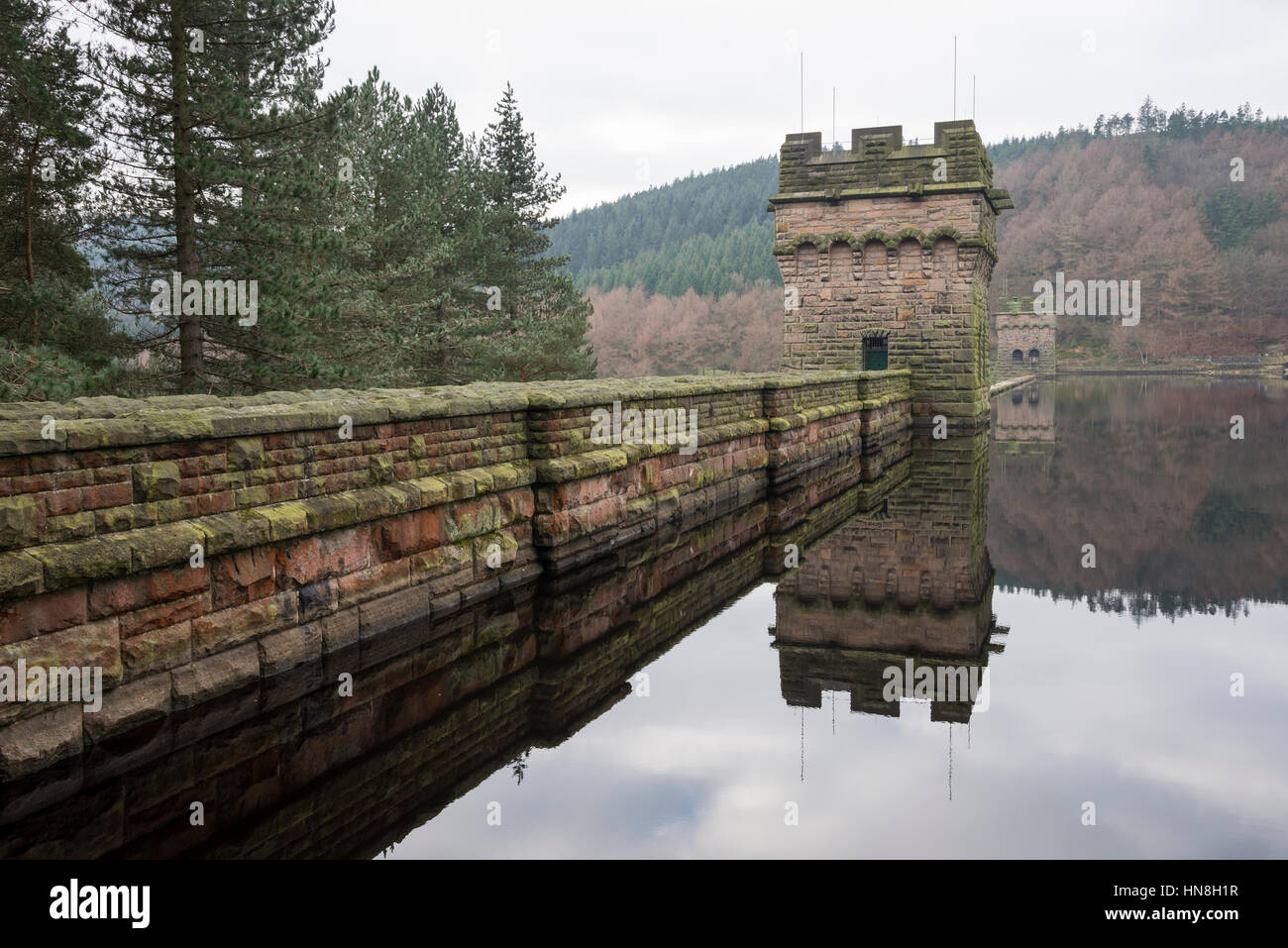 Derwent dam, a well known feature in the Peak District national park ...