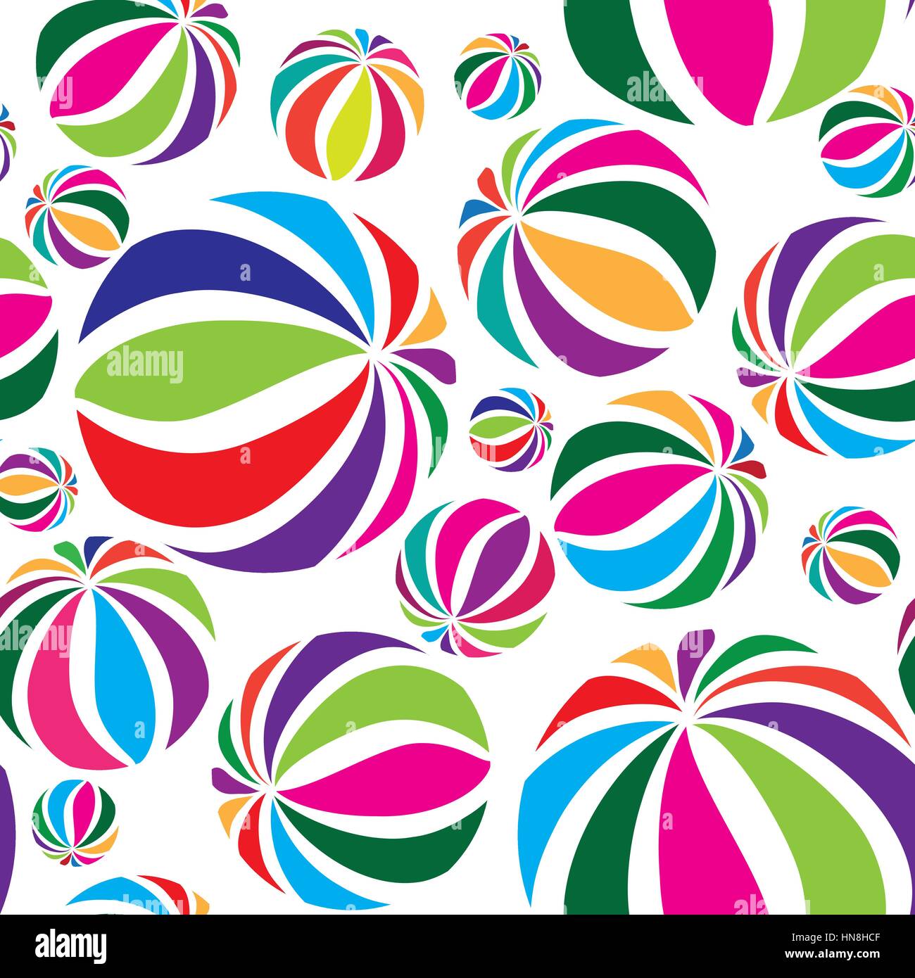 Abstract geometric striped balls seamless pattern. Circular texture for ...