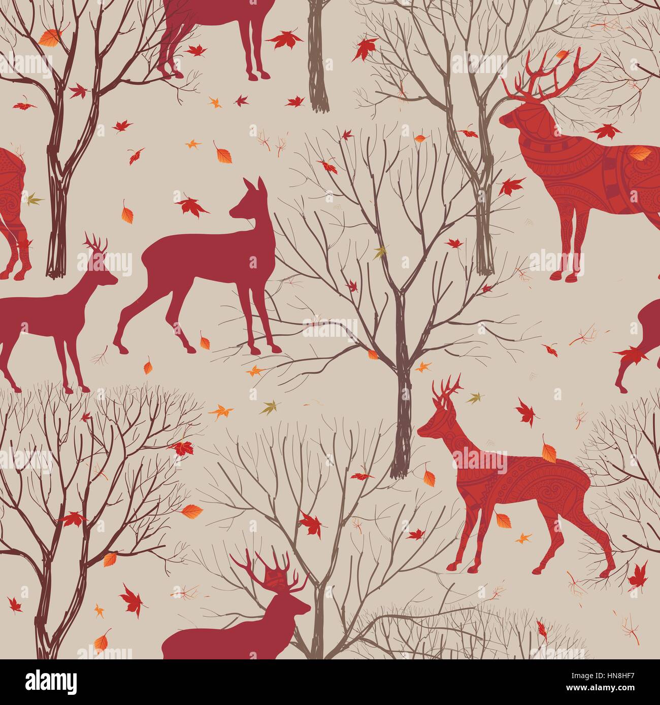 Wildlife in autumn Stock Vector Images - Alamy
