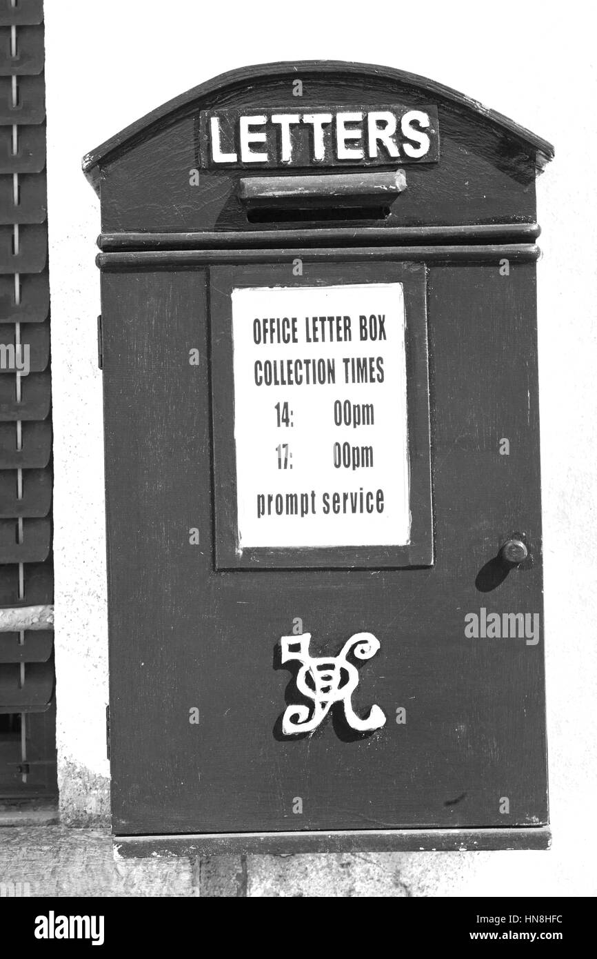 Letter box in the wall Black and White Stock Photos & Images - Alamy